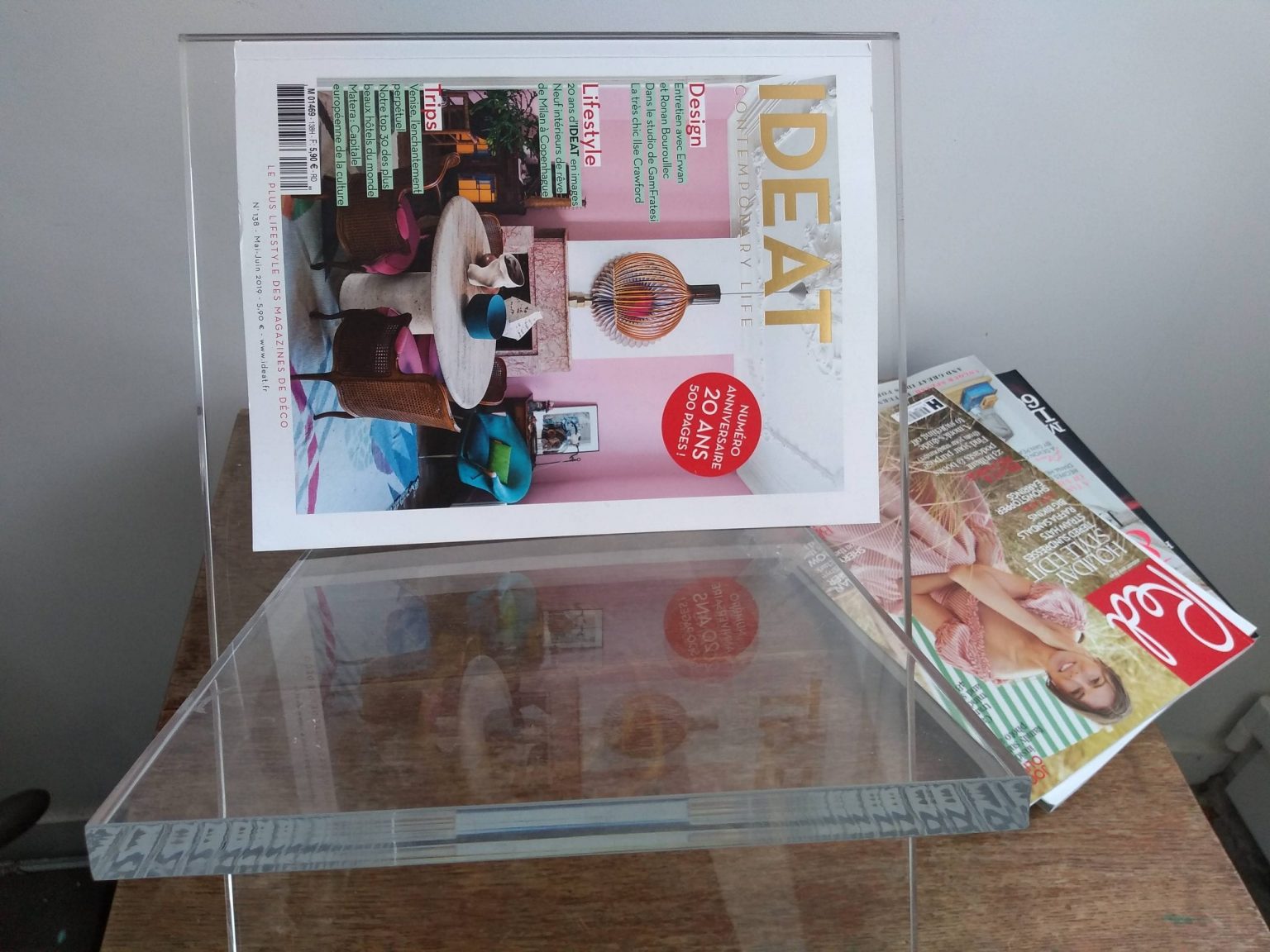 Vintage French Thick Perspex Plastic Plexiglass Book Magazine Newspaper ...