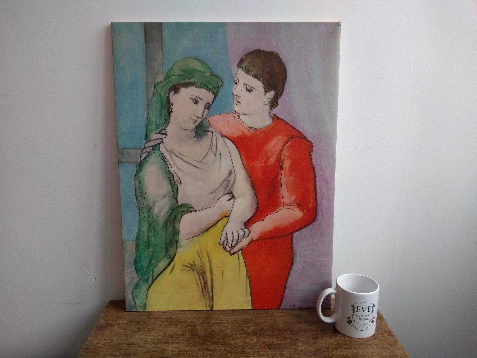 Vintage French Large Reproduction Print On Canvas Wooden Backing The ...