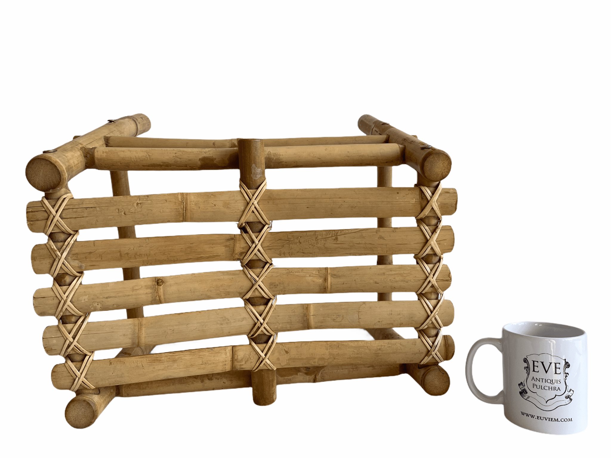 Vintage Vietnamese Bench Stool Bamboo Pole Wood Wooden Pole Seat Prop ...